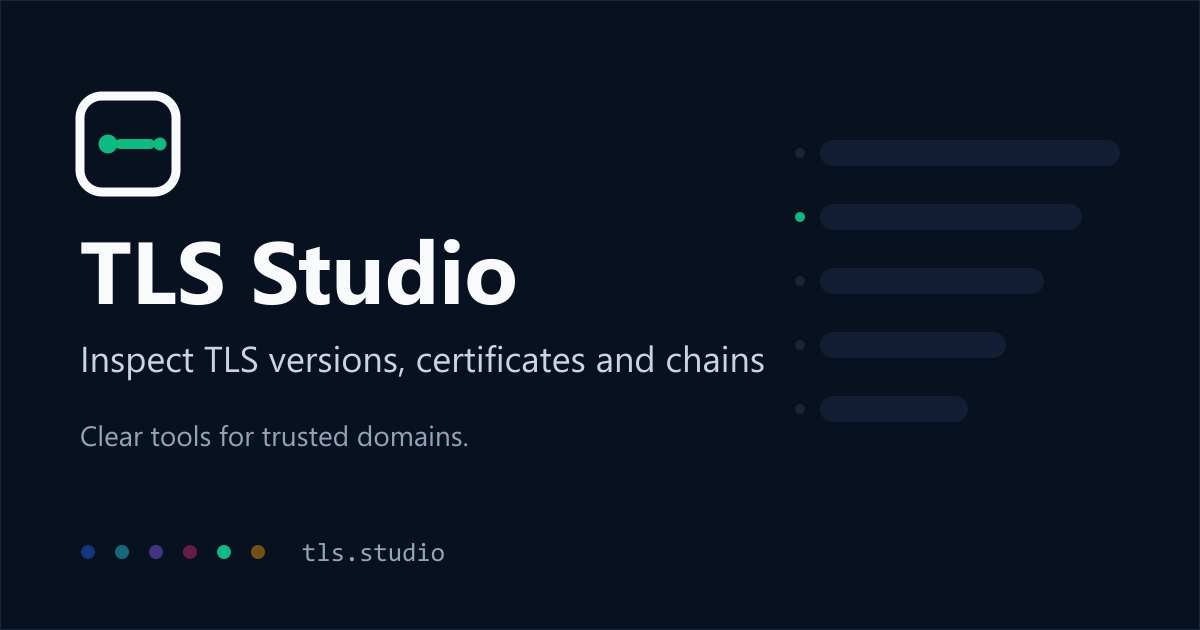 TLS Studio — TLS checker